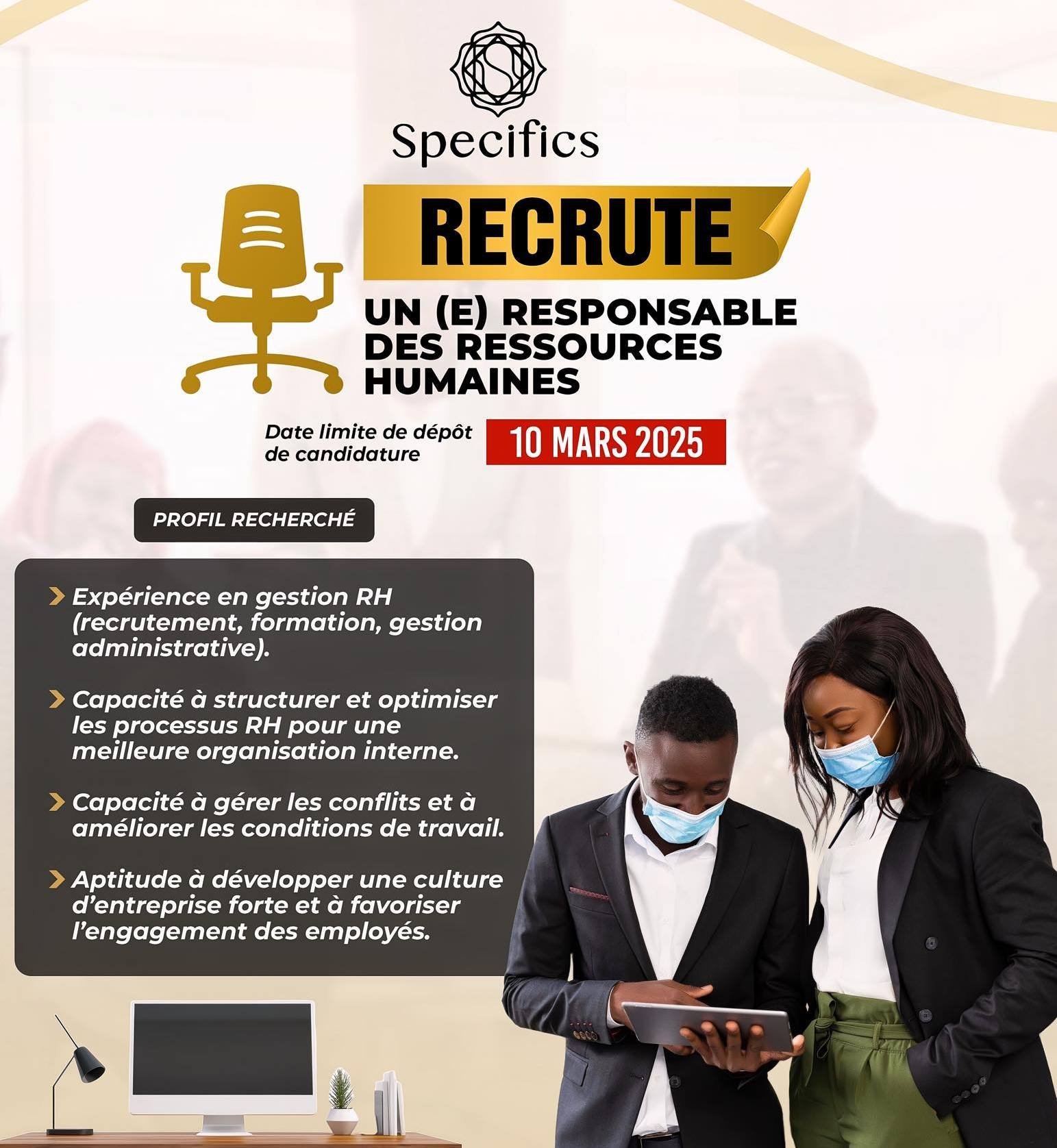SALON SPECIFICS RECRUTE RESPONSABLE DES RESSOURCES HUMAINES H/F - Y'a ...