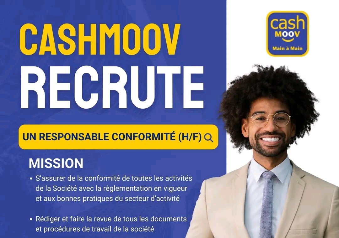 CASH MOOV RECRUTE RESPONSABLE CONFORMITE H/F - Y'a bara | Offres d ...